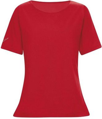 Trigema T-Shirt TRIGEMA T-Shirt DELUXE Baumwolle mit Kristallsteinen (1-tlg)