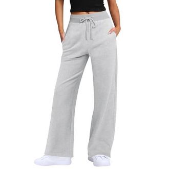 Generico Pantalons De Jogging Femmes Taille Haute Pantalon D&eacute;contract&eacute; Jambe Large Athl&eacute;tique Pantalon Avec Longues Poches Sport Confortable Pantalon Salopette