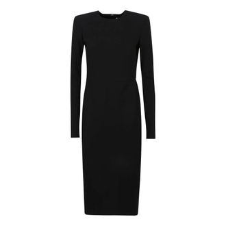 Victoria Beckham Femme, Robes, Noir, Taille: 36 FR T-shirt Moulant à Manches Longues Noir