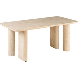 Beliani Beliani - Esstisch Hellbraun mdf Travertinoptik 180 x 90 cm Rechteckig Breite Tischbeine Minimalistisch Esszimmerm&ouml;bel