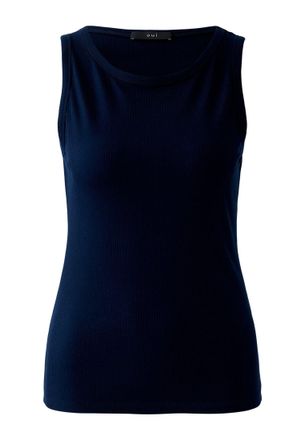 Oui Damen Top FILIZ elastische Viskoserippe schmal geschnitten Uni