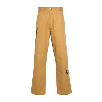 Carhartt Work in Progress Homme, Pantalons, Brun, Taille: S Pantalon de Travail Graphique Brod&eacute;
