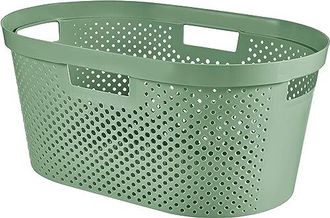 Curver | Panier &agrave; Linge 40L Infinity, Vert, 58,5 x 38 x 26,5 cm, Plastique recycl&eacute;