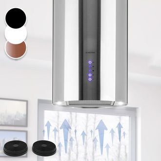 Klarstein Klarstein - Beretta Inselabzugshaube &Oslash;35cm Ab-/Umluft 650m&sup3;/h led Aktivkohlefilter Edelstahl