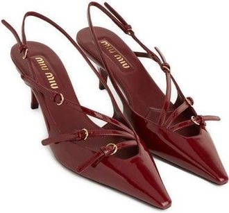 Miu Miu Sling back en cuir verni