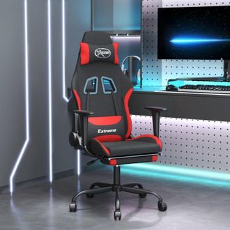 vidaXL Gaming-Stuhl mit Fu&szlig;st&uuml;tze Schwarz und Rot Stoff vidaXL939386