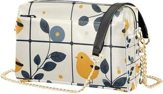 Mnsruu Sacs à bandoulière pour femme, sac à main en cuir avec motif floral et oiseau