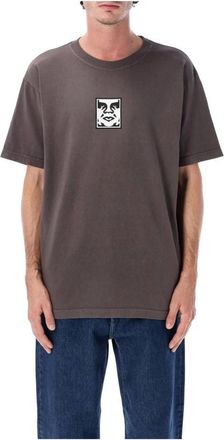 Obey Homme, Tops, Brun, Taille: XL T-shirt graphique Icon Face