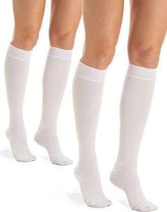 Relaxsan Antiembolism M2350A (2 Paires - Blanc, XL) Mi-bas anti-thrombose avec ouverture dinspection - 18-23 mmHg - Classe 1