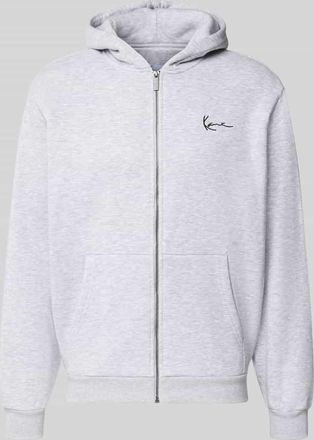 Karl Kani Sweatjacke mit Label-Stitching und K&auml;nguru-Tasche