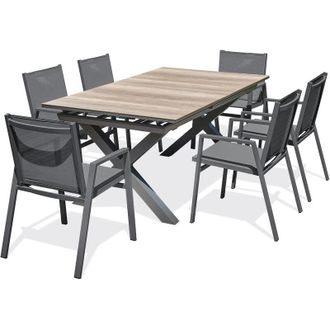 DCB Garden Floride - Ensemble repas de jardin 6 places en aluminium Dcb Garden