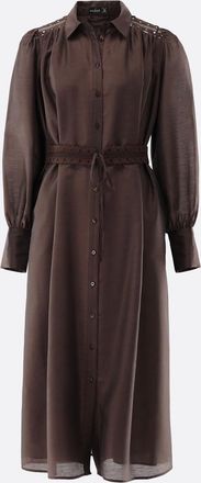 van Laack Midi-Hemdblusenkleid mit Leinen und Tencel