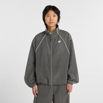 New Balance Femme Sport Legacy Jacket en Gris, Polytiss&eacute;, Taille XL