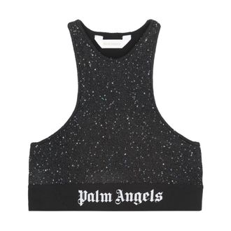 Palm Angels Sequin Knit Sport-BH - - Sport - Damen - Schwarzk - XS