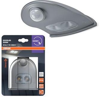 Osram Door LED Leuchte mit Bewegungssensor, batteriebetrieben, 4000K, 40lm, 0,95W, IP54, Silber, f&uuml;r Eingangsbereiche und Au&szlig;enanwendungen