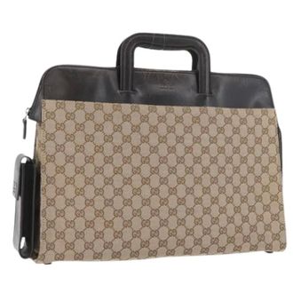 Gucci Sac Business Vintage Pre-owned - Femme - Pre-owned - Beige - Taille: ONE Size