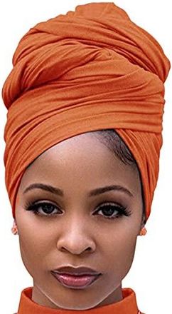 Dreshow Enveloppement de Cheveux pour Noir Femmes Écharpe Extensible Turban Élastique Écharpe Wrap de Cheveux Longs Turban Doux de Couleur