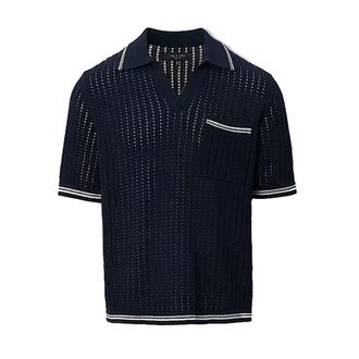 Rag & Bone V-Ausschnitt Poloshirt - - Tops - Herren - Blau - L