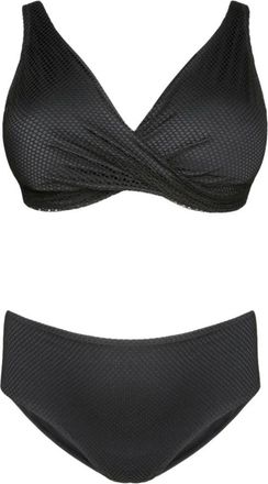 Fiorella Rubino Femme, Maillots de bain, Noir, Taille: 42 FR Bikini en maille avec encolure crois&eacute;e