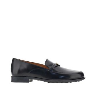 Tod's Leather loafers with logo medal Woman 37+