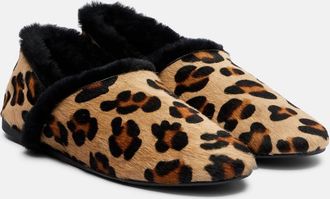 Yves Salomon Slip-Ons aus Kalbshaar mit Shearling