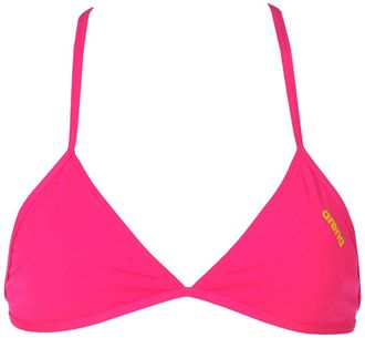 Arena Damen Profi Trainings Bikinioberteil Triangle Feel (Schnelltrocknend, UV-Schutz UPF 50+, Chlorresistent), Fresia Rose-Yellow Star (903), XS