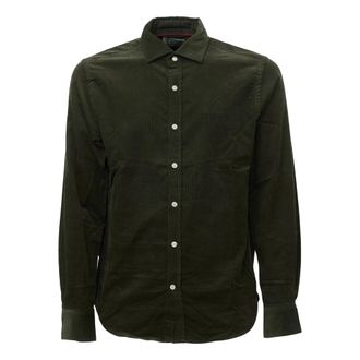 MC2 Saint Barth Chemise en velours c&ocirc;tel&eacute; avec broderie au dos - Homme - Chemises - Vert - Taille: XL