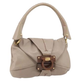 Ferragamo Pre-owned Leder Schultertasche - - Pre-owned - Damen - Beige - ONE SIZE