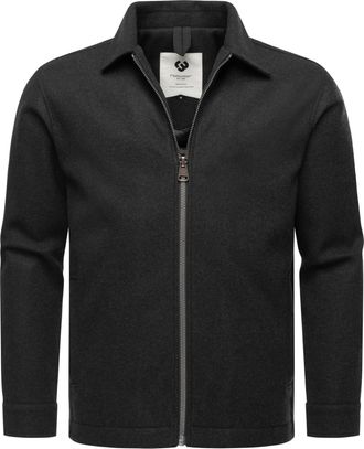 Ragwear Herren warme Übergangsjacke in Woll-Optik leichte Winterjacke für milde Tage mit klassichem Hemdkragen Azzte Felt YOUMODO Dark Grey Gr. L