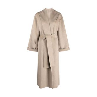 By Malene Birger Mandel Beige Wollmantel Shawl Kragen - - Coats - Damen - Beige - 2XS