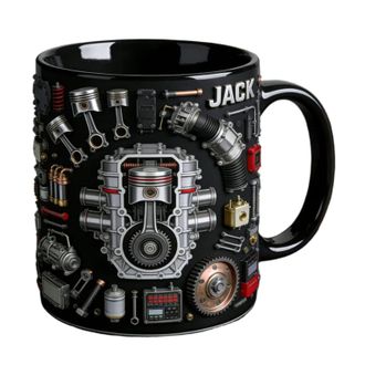 Generico Keramiktassen, realistisches Motordesign, Tasse mit rutschfestem Griff, f&uuml;r Kinder, Ehemann, Freund, Autoliebhaber, Urlaub, Valentinstag, Geburtstag, 
