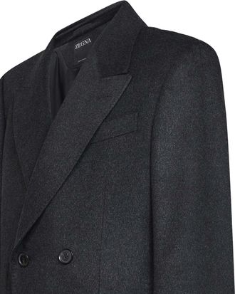 Ermenegildo Zegna Double-Breasted Cashmere Coat - Black