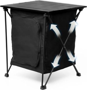 Generic Multifunktionaler Dual-Use-Schreibtischschrank aus Aluminiumlegierung, tragbarer Outdoor-Tisch, einfache Montage, kompakte Aufbewahrung für Camping, P