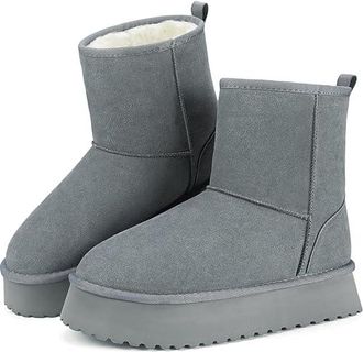 Mishansha Bottes de Neige Femme Bottines Fourrées Chaussures Hiver Chaude Bottes à Plateforme Antidérapantes 39 EU