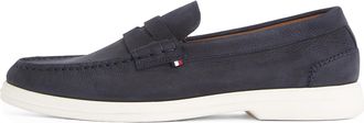 Tommy Hilfiger Herren Loafer Nubuck aus Leder, Blau (Desert Sky), 40