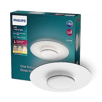 Philips LED SceneSwitch Garnet Deckenleuchte (40 W), LED Leuchte mit drei Dimmstufen und warmweißem Licht, LED Beleuchtung mit EyeComfort, schwarz