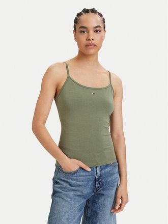 Tommy Jeans Top Essential DW0DW20675 Gr&uuml;n Slim Fit
