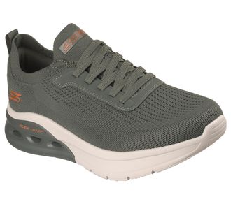 Skechers Sneaker SKECHERS BOBS ARC WAVES 2.0, Herren, Gr. 47,5, olivgr&uuml;n, Textil, Schuhe Sneaker, Schn&uuml;rschuh, Laufschuh in veganer Verarbeitung