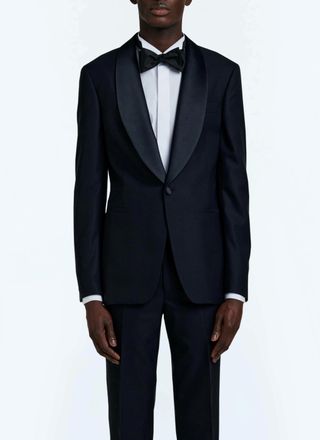Fursac Veste de smoking en laine &agrave; micro-dessin - Taille 44 - Homme