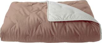Toison d'Or Jet&eacute; de lit r&eacute;versible en velours et microfibre Taupe 150x200 cm