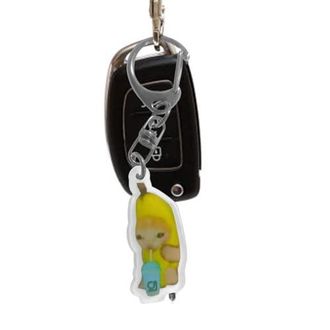 Generic Porte-cl&eacute;s en forme de chat banane | sons de pleurs faisant des crochets en forme de chat banane - Cha&icirc;ne en acrylique 2D pour sacs &agrave; dos, portefeuill