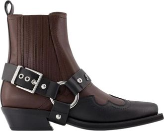 Ganni Femme, Chaussures, Noir, Taille: 38 EU Harness Detail Western Bottes