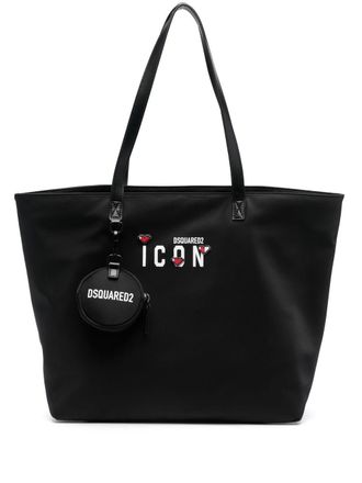 Dsquared2 Mini Icon Hearts Shopping Bag - Schwarz