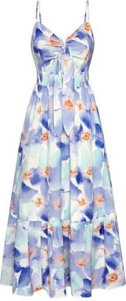 Grace Karin Robe longue &agrave; bretelles spaghetti pour femme - Motif floral - Dos nu, Blanc violet clair floral 472, XXL