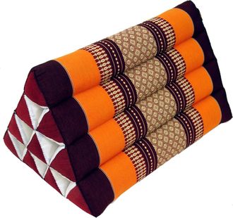 Guru Shop Dreieck Thaikissen, Dreieckskissen, Kapok - Orange/braun, 30x30x50 cm