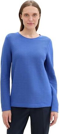 Tom Tailor 1016350 Pull-Over Femme, 10619 - Preppy Jean Blue, M