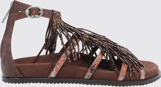 Kurt Geiger Niedrige Ledersandalen von mit Fransen und Strass