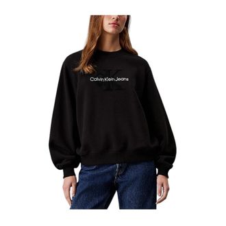 Calvin Klein Chenille Monogram Sweatshirt - - Sweatshirts & Hoodies - Damen - Schwarzk - S