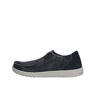 Skechers Mocassins en Toile &agrave; Enfiler Melson-Raymon pour Homme, Bleu, 42 EU