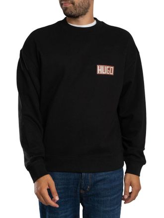 HUGO BOSS Durec Sweatshirt Mit R&uuml;ckengrafik, Schwarz